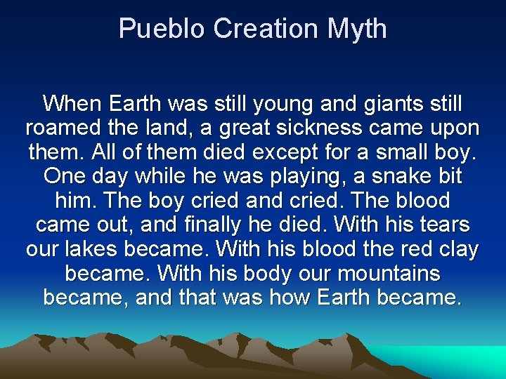 Native American Literature Oral Tradition Creation Mythology Origin