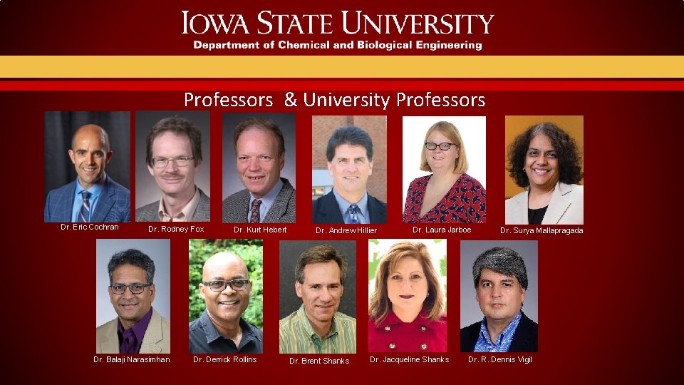 Welcome to CBE Department Leadership Dr Andrew Hillier