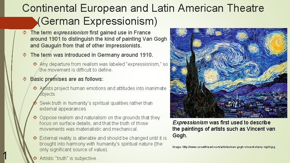 Continental European and Latin American Theatre German Expressionism