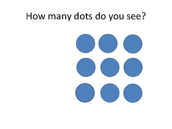 Kindergarten Number Fluency How many dots do you