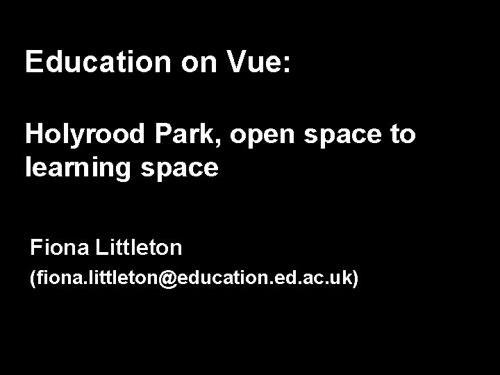Welcome 1 Vue Region status current plans potential