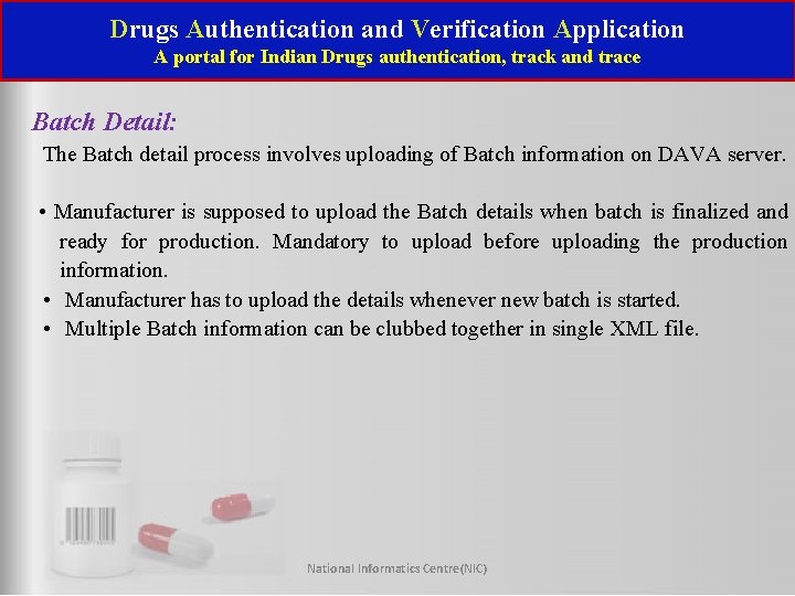 DAVA Drugs Authentication and Verification Application A portal