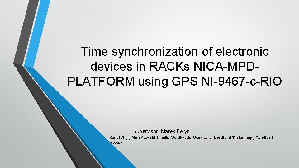 Time synchronization of electronic devices in RACKs NICAMPDPLATFORM