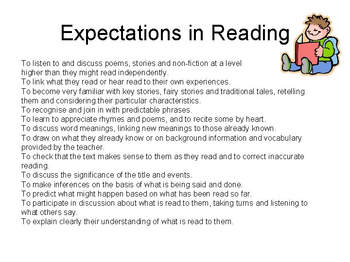 Expectations for the End of Year One Emma