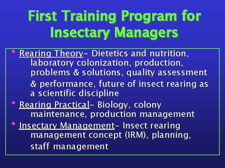 The Basics of Quality Control for Insect Rearing