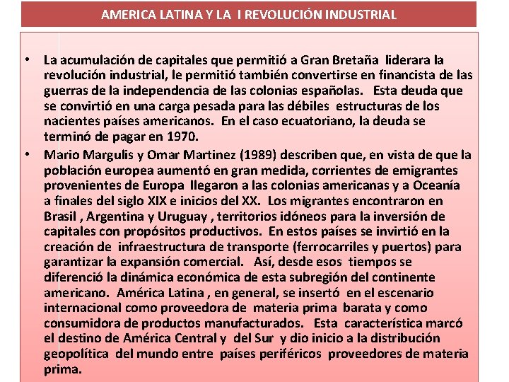 LA PRIMERA REVOLUCIN INDUSTRIAL La primera Revolucin industrial
