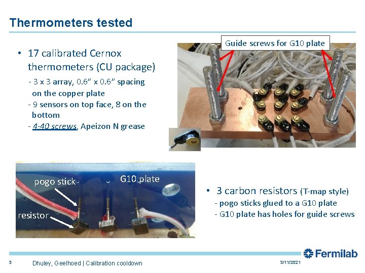 Data from calibration cooldown Ram Dhuley Michael Geelhoed