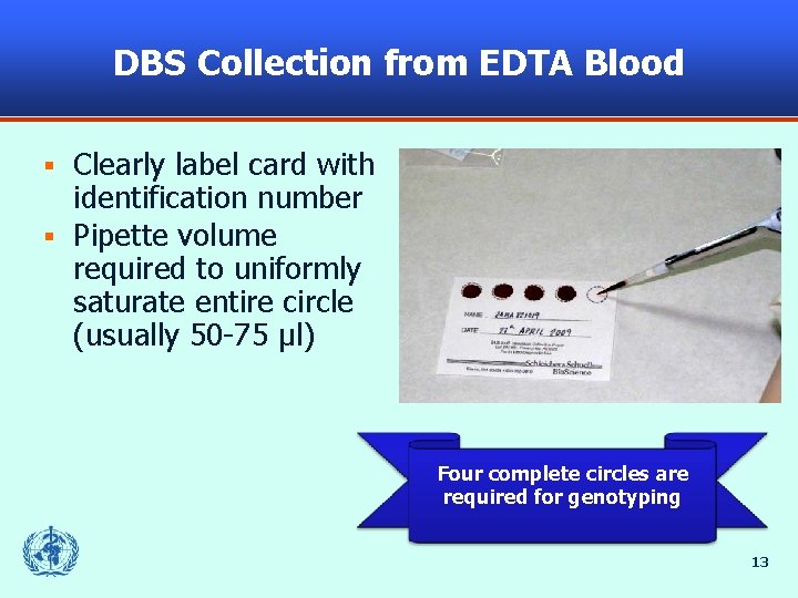 HIV Drug Resistance Training Module 8 Dried Blood