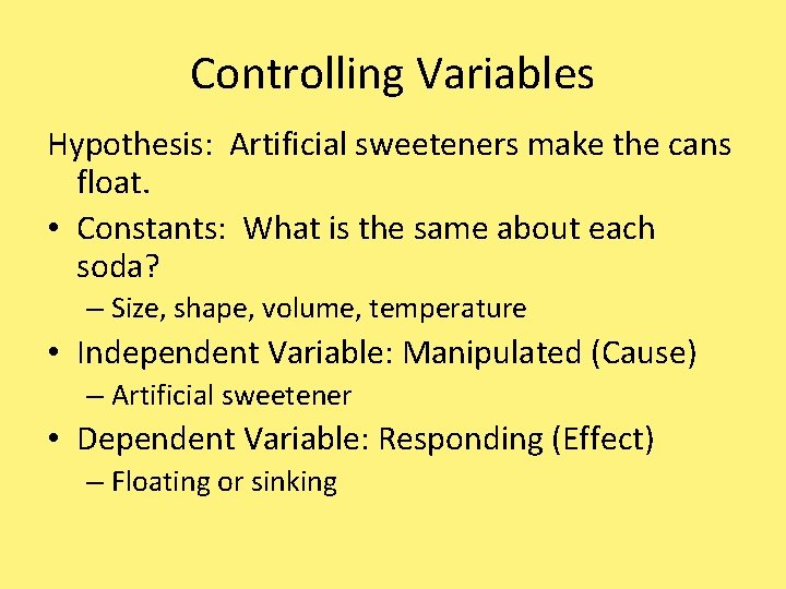 Scientific Method Day 2 Conversions Designing an Experiment