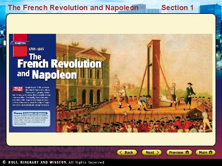 The French Revolution and Napoleon Section 1 The