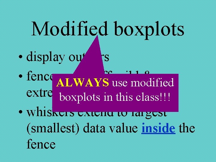 Why use boxplots ease of construction convenient handling