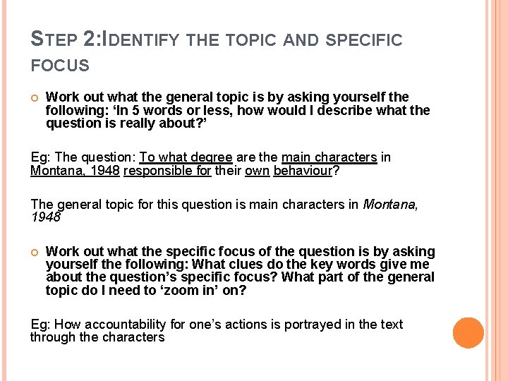 WRITING FLUENTLY Breaking down a topic WHY SHOULD