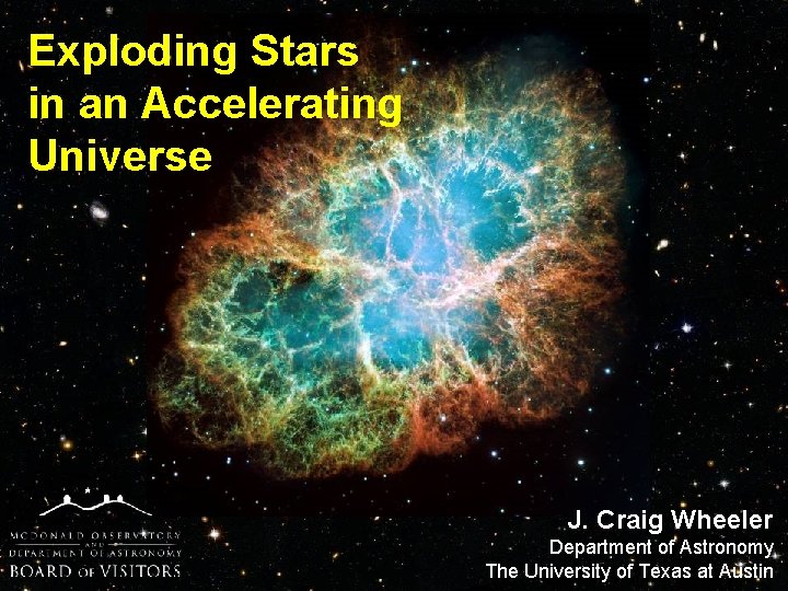 50 Exploding Stars in an Accelerating Universe Dr
