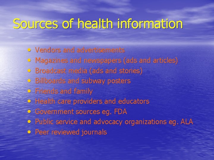 Finding reputable sources of health information Who do