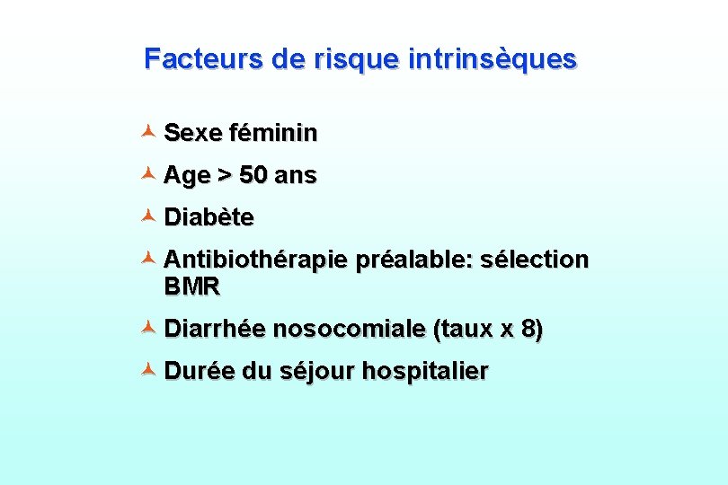 LES INFECTIONS NOSOCOMIALES Diagnostic et BMR W Mahjoubi