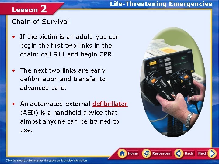 Lesson 2 CPR and First Aid for Shock