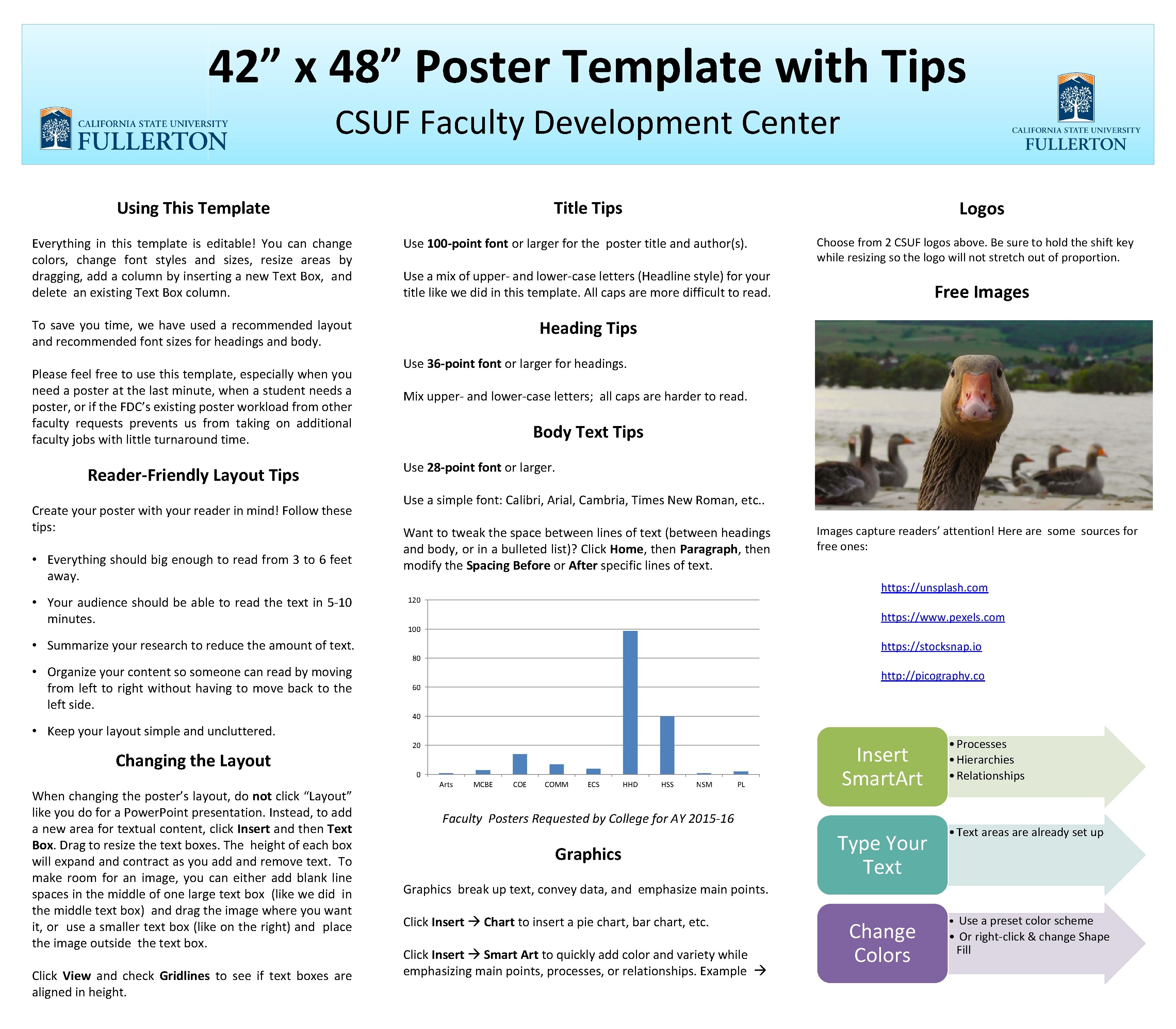 42 x 48 Poster Template with Tips CSUF