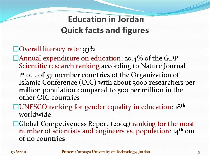 QUALITY OF HIGHER EDUCATION IN JORDAN A Review