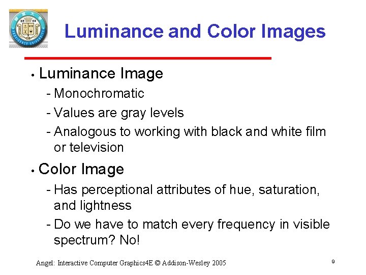 Image Formation Angel Interactive Computer Graphics 4 E