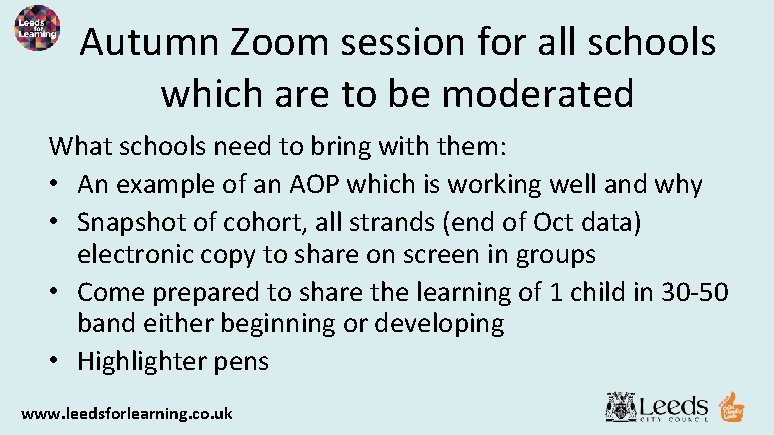 Welcome to Early Years Moderation Session 1 Autumn