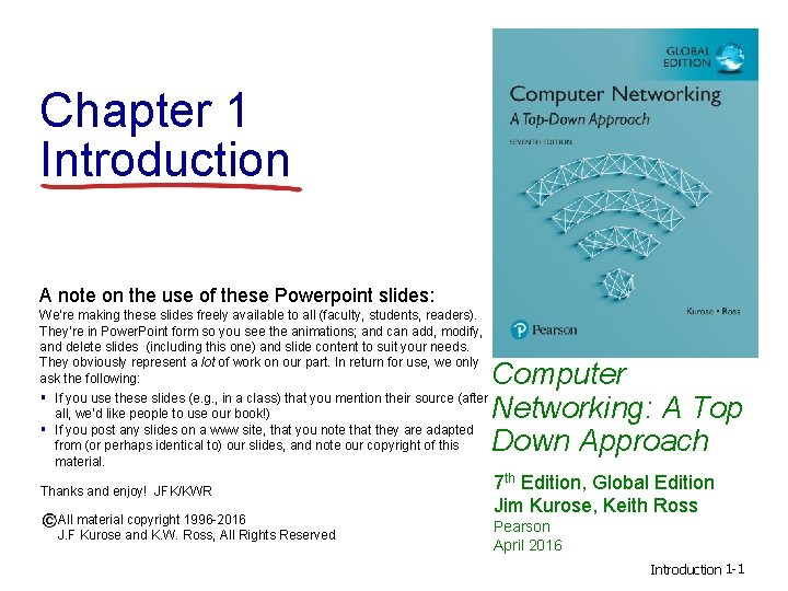 Chapter 1 Introduction A note on the use