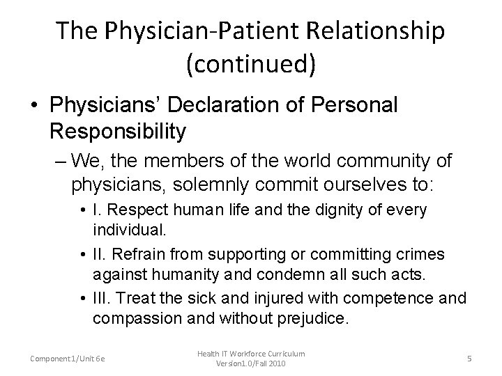 Component 1 Introduction to Health Care and Public