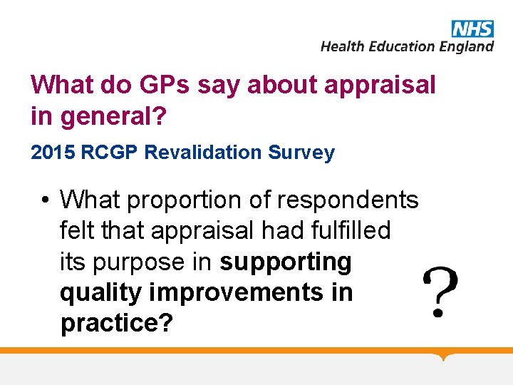 Building trust in appraisal as a proportionate route