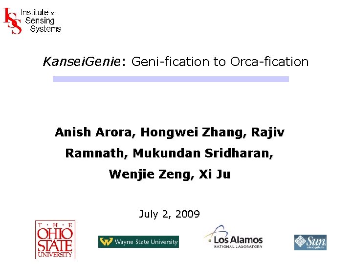 Kansei Genie Genification to Orcafication Anish Arora Hongwei