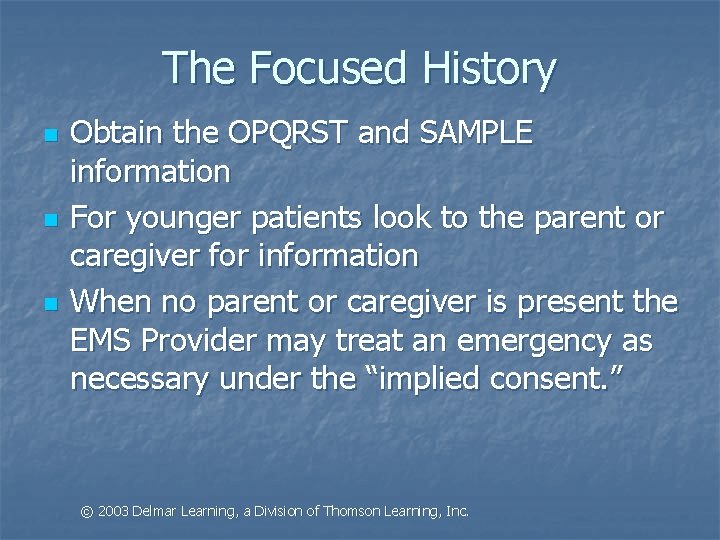 Principles of Patient Assessment in EMS By Bob