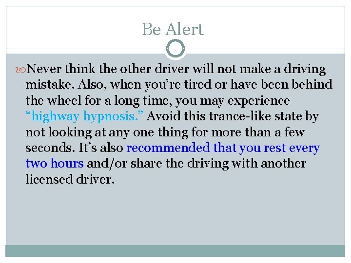 Defensive Driving CHAPTER 5 Accidents Most accidents are