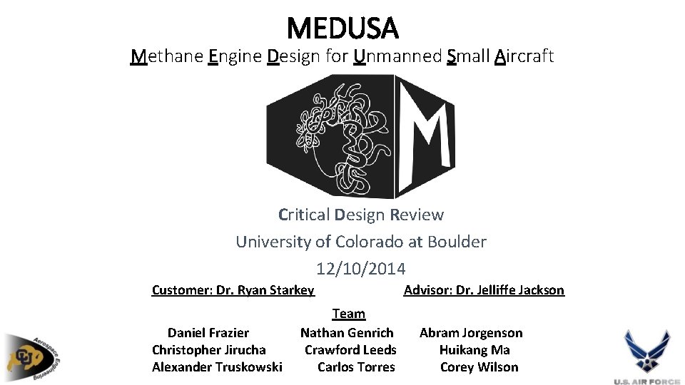MEDUSA Methane Engine Design for Unmanned Small Aircraft