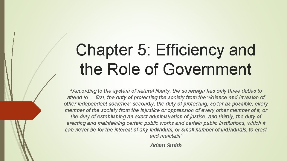 Chapter 5 Efficiency and the Role of Government