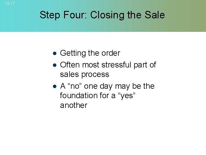Marketing Chapter 19 Personal Selling and Sales Management