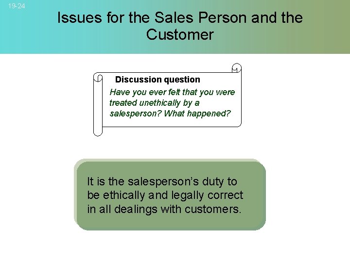 Marketing Chapter 19 Personal Selling and Sales Management