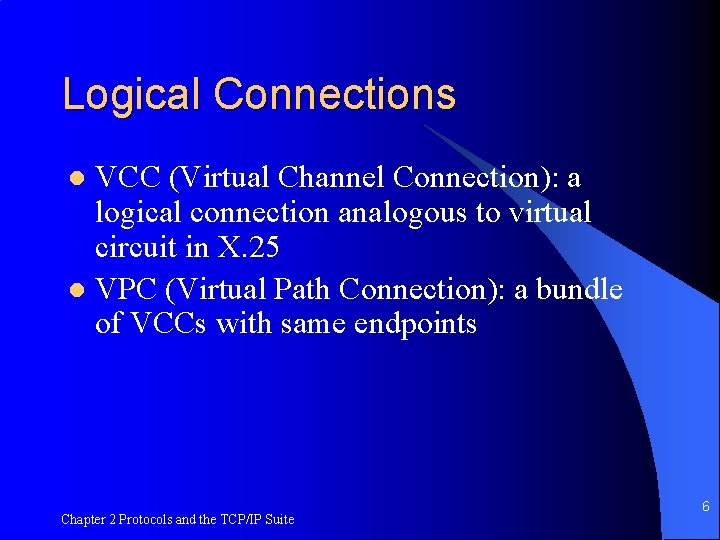 Chapter 5 Asynchronous Transfer Mode ATM Chapter 2