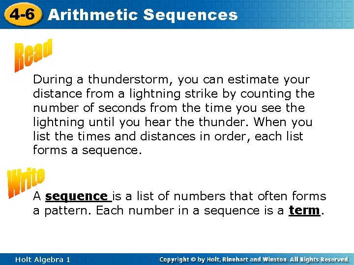 4 6 Arithmetic Sequences Learning Objective Students will
