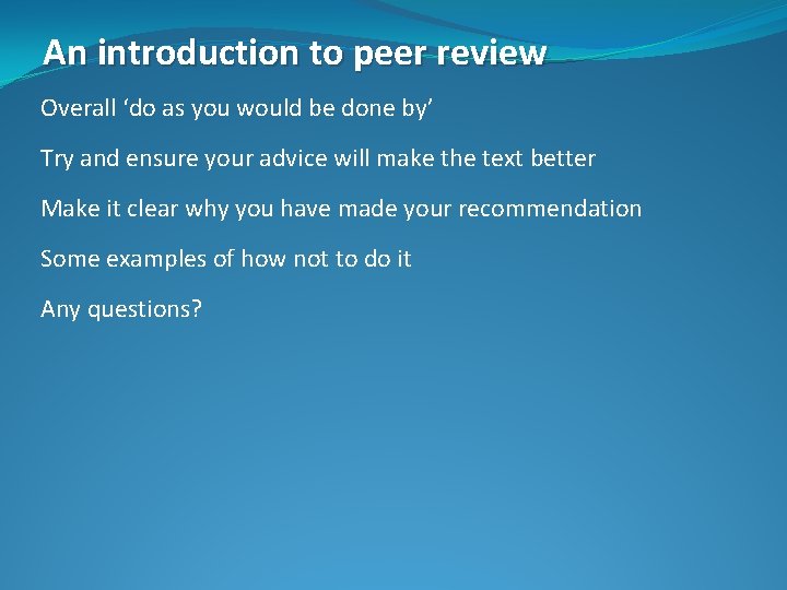 An introduction to peer review Research Student Generic