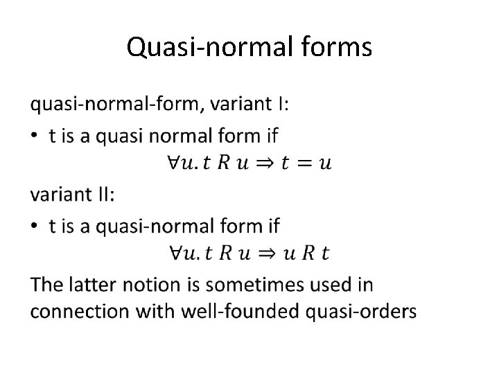 Normal Forms and Infinity Stefan Kahrs Connor Smith