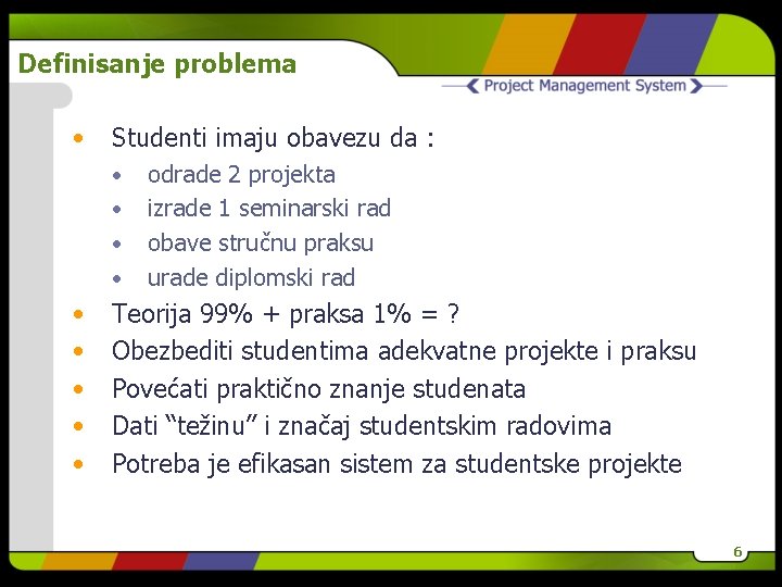Web aplikacija za upravljanje projektima Bojan urii pindjurgmail