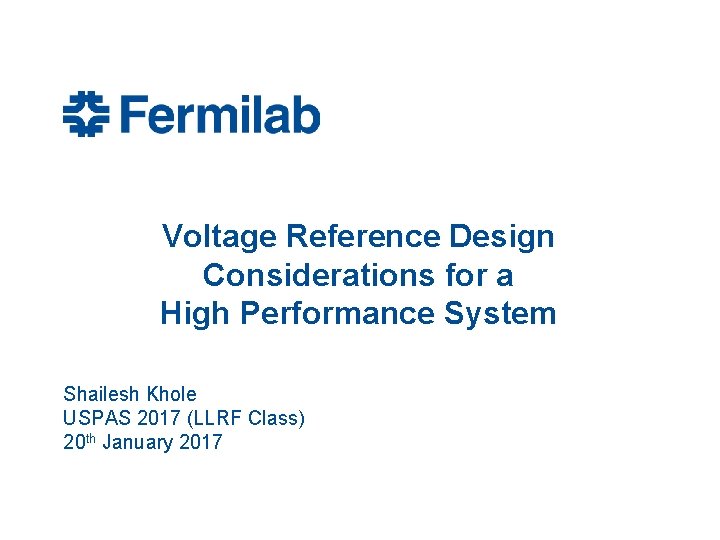 Voltage Reference Design Considerations for a High Performance