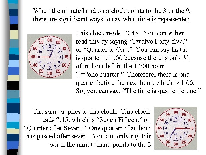 What Time is it In this lesson you