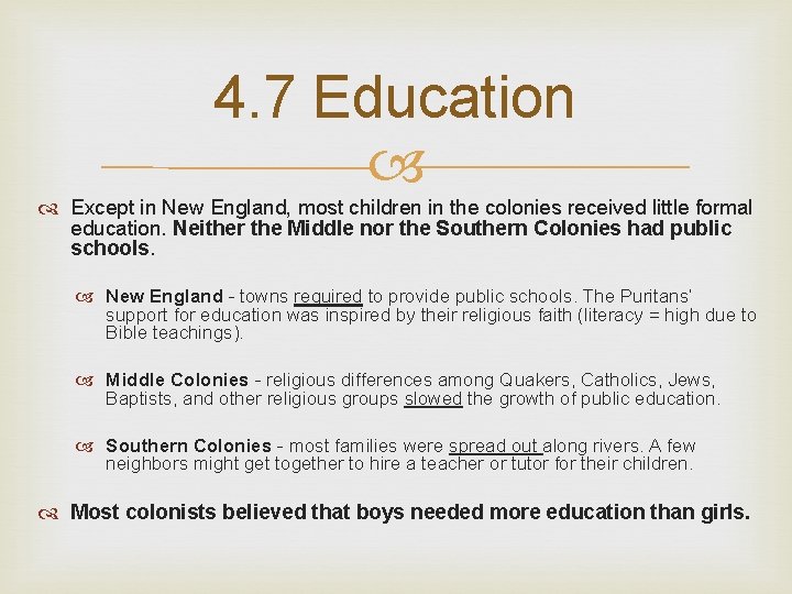 Life in the Colonies TCI chapter 4 4