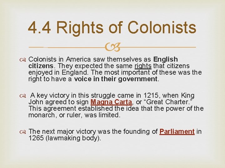 Life in the Colonies TCI chapter 4 4