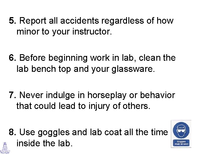 CHEM 200 General Laboratory Safety What is safety