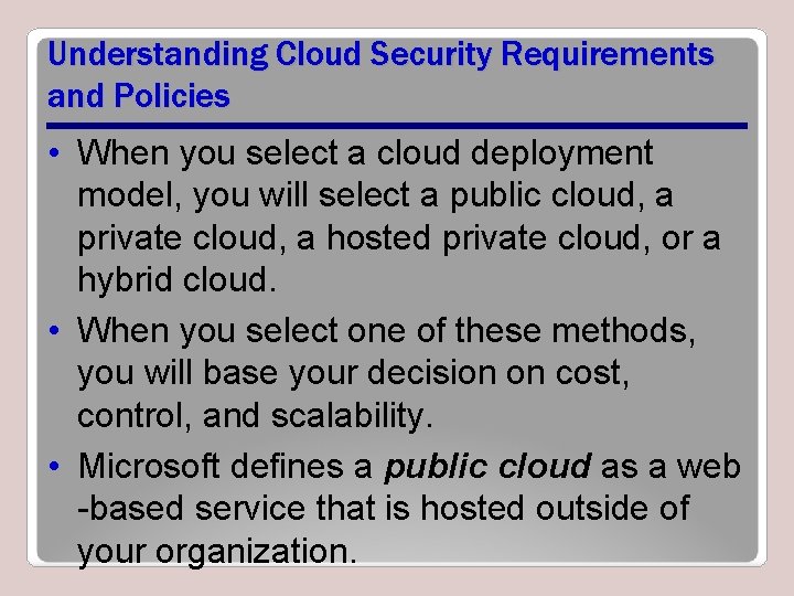Understanding The Cloud Lesson 1 Objectives Objective Domain