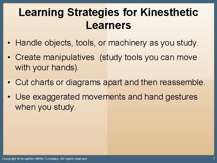 Chapter One Discovering and Using Your Learning Styles