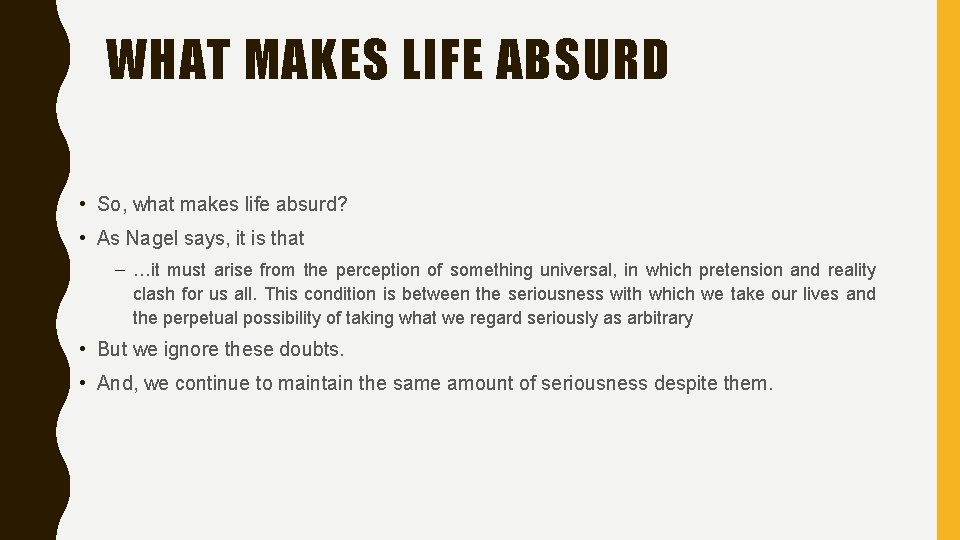 THOMAS NAGEL THE ABSURD ABSURD ARGUMENTS As Nagel