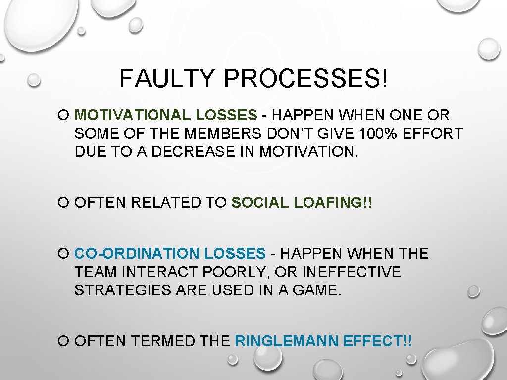 SPORTS PSYCHOLOGY GROUP DYNAMICS OF PERFORMANCE PROPERTIES OF