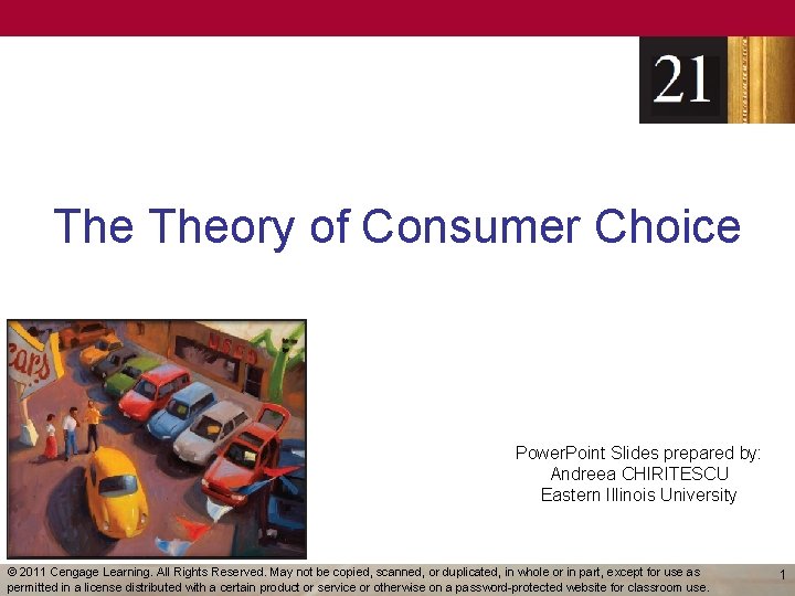 The Theory of Consumer Choice Power Point Slides