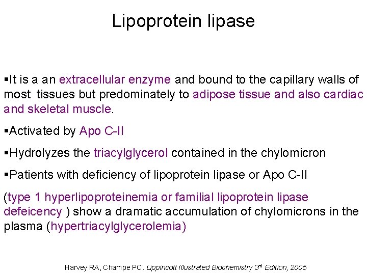 Lipoproteins Harvey RA Champe PC Lippincott Illustrated Biochemistry